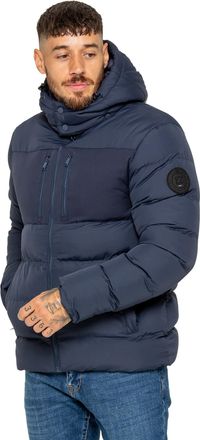 Enzo Jeans Milano Herren gesteppte Pufferjacke - Marineblau