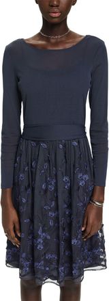 Esprit Collection Damen 023eo1e331 Kleid, 400/Navy, M
