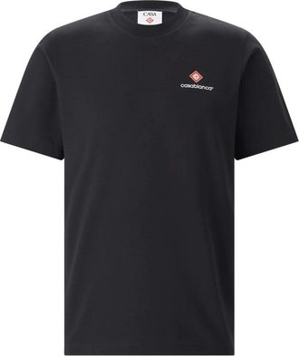 Casablanca Homme, Tops, Noir, Taille: S T-shirt Manches Courtes
