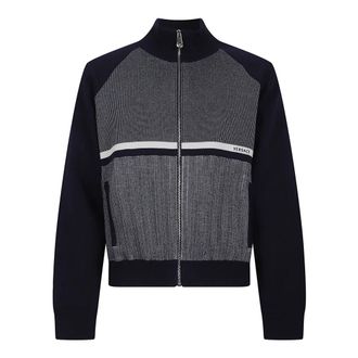 Versace Jacquard Zip Sweatshirt - - Sweatshirts & Hoodies - Herren - Blau - L
