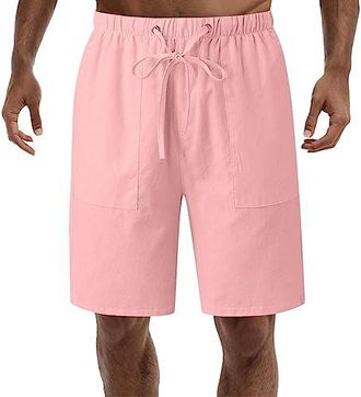 Generico Short Homme Avec Poches Confortable Respirant Été Pantalon Court Élastique Taille Couleur Unie Casual Shorts Hommes Vacances Travail Bermudes Sport Me