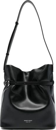 Emporio Armani Femme, Sacs, Noir, Taille: ONE Size Smooth Leather Bucket Bag