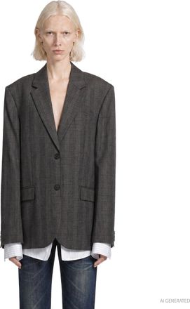 Acne Studios Layered Check Wool Blazer