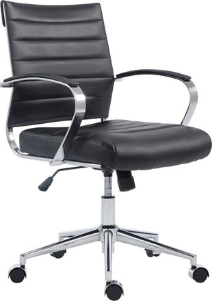 Clp Drehstuhl Oakland I Chefsessel Mit Stufenloser Sitzhöhenverstellung I Bürosessel Mit Leichtlaufrollen, Farbe:schwarz, Material:Kunstleder