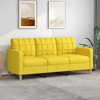 vidaXL Vidaxl - Canap&eacute; &agrave; 3 places Jaune clair 180 cm Tissu