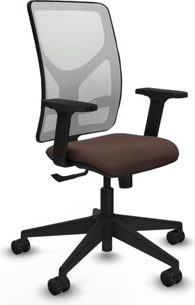 Piqueras y Crespo B&uuml;rostuhl mit 2D-Armlehnen, h&ouml;henverstellbare Lendenwirbelst&uuml;tze, ausgestattet mit 3 Positionen und Schneideschaum, Wei&szlig;/Dunkelbraun