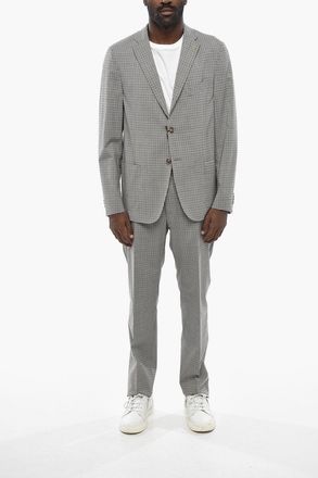 Corneliani CC COLLECTION Ungef&uuml;tterter Anzug REWARD mit Gingham-Muster Corneliani