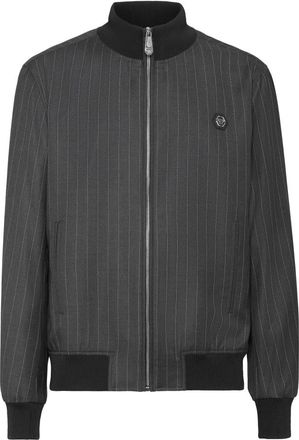 Philipp Plein Homme, Vestes, Gris, Taille: L Wool Pinstripe Bomber LS