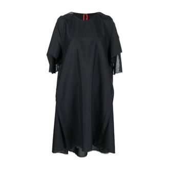 Maison Margiela Schwarzes Midi-Kleid mit Mohair und Wolle - - Dresses - Damen - Schwarzk - XS