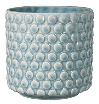 Bloomingville Pot de Fleur Dot - Pots de Fleurs décoratifs Couleur pour intérieur Style rétro créatif S (12,5 cm ø), Leu Ciel, Céramique