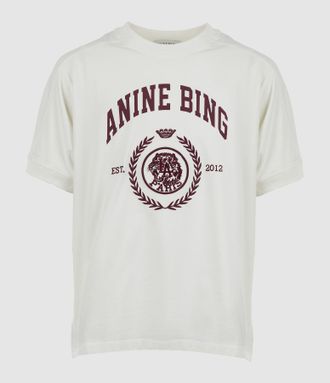 Anine Bing Tee Shirt Collegiate Jaylin Cream