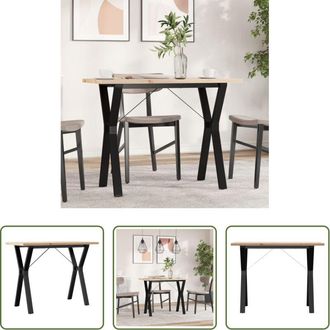 vidaXL Holz Esstisch - Esstisch Y-Gestell 100x50x75,5 cm Massivholz Kiefer & Stahl