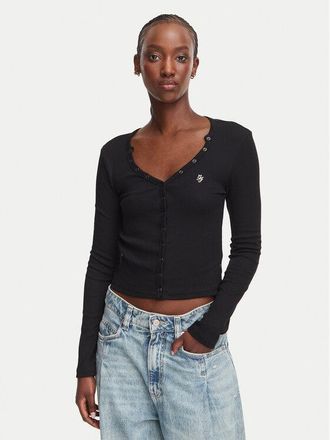 Guess Bluse W6YP03 K3647 Schwarz Slim Fit
