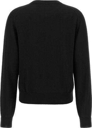 Maison Kitsun&eacute; Embroidered Baby Fox Merino Wool Sweater - Black