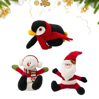 Generic Pl&uuml;sch-Weihnachtstreppe, 3-teilig, Treppe, gef&uuml;llt, rutschfest, Weihnachtsmann, Schneemann - Dekoration f&uuml;r Treppen aus Pl&uuml;sch-Spielzeug | f&uuml;r Fenster