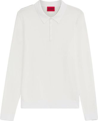 HUGO BOSS Leichtes Langarm-Poloshirt mit Viskose in