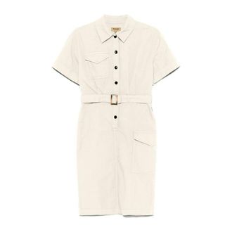 Woolrich Utility Blusenkleid mit G&uuml;rtel - - Dresses - Damen - Beige - XS