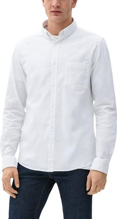 s.Oliver Mens 2127453 Hemd Langarm, White, XL