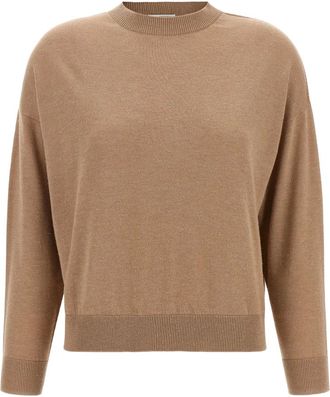 PESERICO Pull en laine et Lurex - Femme - Pulls - Beige - Taille: 38 FR