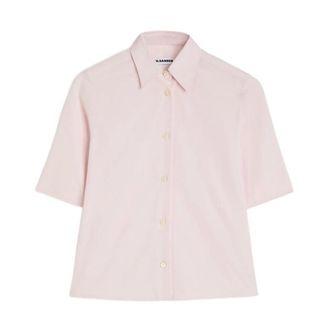 Jil Sander Hemd aus Baumwollpopeline mit kurzen &Auml;rmeln - - Blouses & Shirts - Damen - Rosa - XL