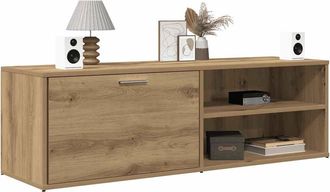 Generic TV Schrank mit 1 T&uuml;r 2 F&auml;chern - 120x34x37 cm, TV M&ouml;bel, Lowboard, Fernsehtisch, Fernsehschrank, Sideboard, HiFi-Schrank, Holzwerkstoff(Wei&szlig;) (Handwer