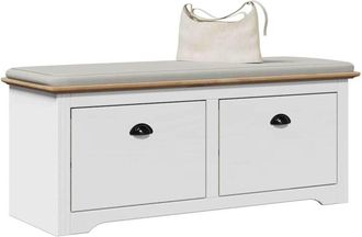 vidaXL Vidaxl - Flurbank bodo Wei&szlig; und Braun 114x40x45 cm