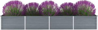 vidaXL Vidaxl - Lit sur&eacute;lev&eacute; de jardin Acier galvanis&eacute; 320x80x45 cm Gris