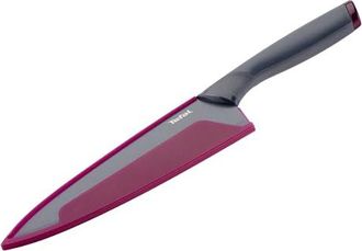 T-fal K12202 Fresh Kitchen Kochmesser 20 cm | Klinge aus Edelstahl mit titanverstärkter Antihaftbeschichtung | ergonomischer Griff | inkl. farbiger Schutzhü