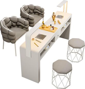 Generic Manicure Table Station Professional Modern with Drawers and Electric Dust Collector Nail Tech Desk for Beauty Spa Salon Wooden Makeup Dressing with Le