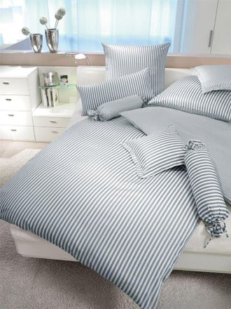 Janine Bettwäsche modernclassic 3912, Gr. 135x200 cm, Fb. 08 grau, Mako-Satin