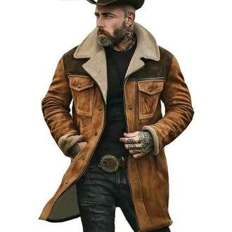 Generic NYSBH Manteau dautomne et dhiver pour homme Couleur assortie Veste multi-poches &agrave; fermeture &eacute;clair Manteau streetwear en jean pour homme, jaune, 3XL