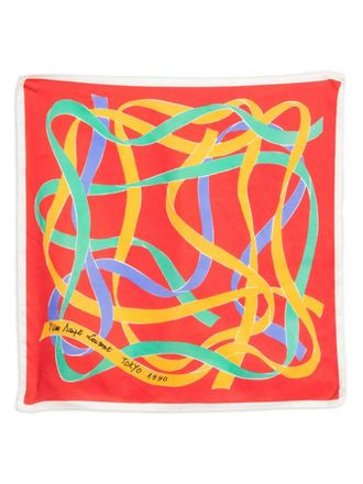 Saint Laurent foulard en soie (années 1990) - Rouge