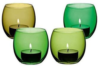 LSA International Coro Teelichthalter H6.5cm Leaf Farben x 4