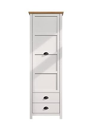 Trendteam Indy - Garderobenschrank - Kleiderschrank im Landhausstil - (BxHxT) 65 x 201 x 41 cm - mit eleganten Muschelgriffen aus Metall - 2 Schubladen und 4 Fä