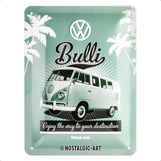 Nostalgic Art Retro Blechschild, 15 x 20 cm, VW Retro Bulli - Volkswagen Bus Geschenk-Idee, Original Lizenzprodukt (OLP), aus Metall, Vintage Design, Blechschilder 