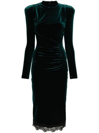 Nissa robe mi-longue à plaque logo - Vert