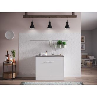 Respekta Komplettsp&uuml;le Dreht&uuml;r 100x50cm wei&szlig; Sp&uuml;lschrank Sp&uuml;ltisch K&uuml;chensp&uuml;le
