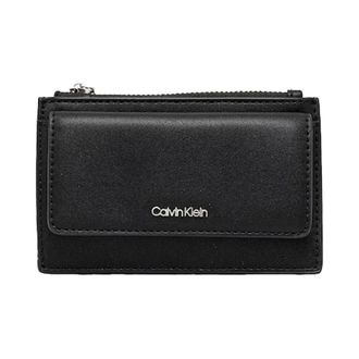Calvin Klein Femme, Accessoires, Noir, Taille: ONE Size Portefeuille Noir avec Fermeture &Eacute;clair