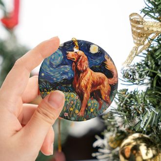 Generic Irish Setter Hund Weihnachtsbaum Deko Mit Schnur Weihnachtsbaumschmuck Geschenkanh&auml;nger Weihnachten Deko