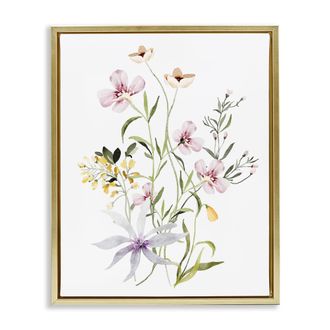 Stupell Industries Leinwandbild, Motiv: Blumenlaub, gerahmt, goldfarben, Design von Lettered and Lined, 78 x 63 cm