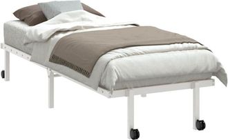 vidaXL Vidaxl - Cadre de lit pliable blanc 75x190 cm - Acier robuste avec roues - Rangement facile sous le lit - Assemblage requis