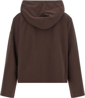 Moncler Cotton-Blend Double-Knit Hoodie - Brown
