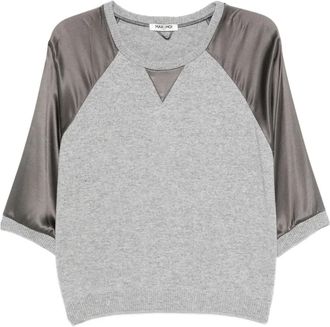 Max & Moi T-Shirt mit Raglanärmeln aus Satin - Grau