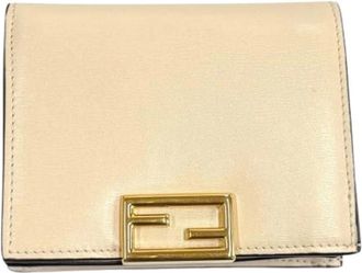 Fendi Portefeuille Bi-fold Pre-owned - Femme - Pre-owned - Beige - Taille: ONE Size