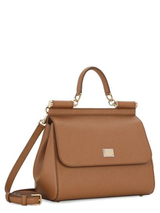 Dolce & Gabbana Womens Handbag Sicily Beige Shoulder Bags