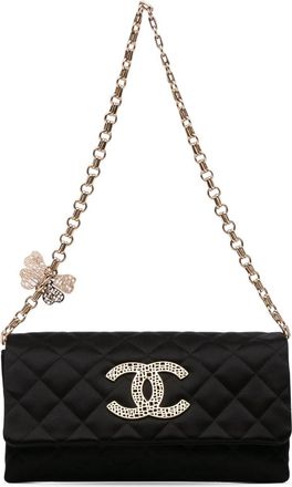 Chanel Hobo Bags - CC Quilted Satin Butterfly Chain Clutch - Gr. unisize - in Schwarz - für Damen