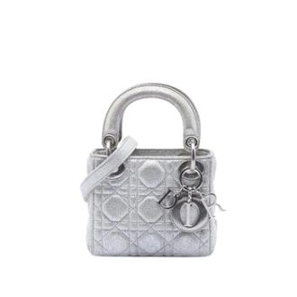 Dior Pre-owned Lady Dior Mini Bag - Femme - Pre-owned - Gris - Taille: ONE Size