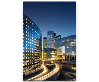 Paul Sinus Art Leinwandbilder | Bilder Leinwand 90x60cm Architektur - Geb&auml;ude bei Nacht