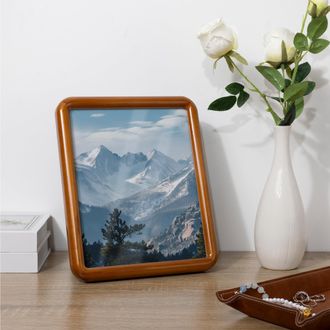 Navaris Bilderrahmen 20 x 25 cm aus Holz - Vintage Holzrahmen Kiefer - Holzbilderrahmen aus Kiefernholz - Retro Fotorahmen - Hellbraun