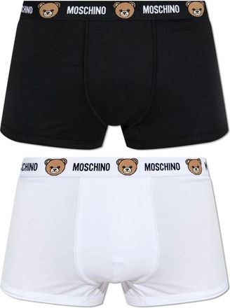 Moschino Homme, Sous-v&ecirc;tements, Blanc, Taille: 2XL Boxer Coton Lot de Deux
